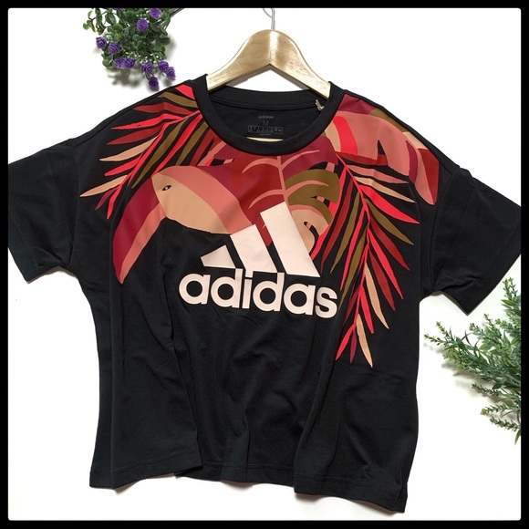 adidas | Tops | Farm Rio X Adidas Tropical Toucan Black Crop | Poshmark